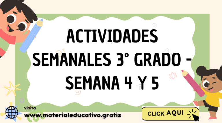 Actividades semanales 3° grado - Semana 4 y 5