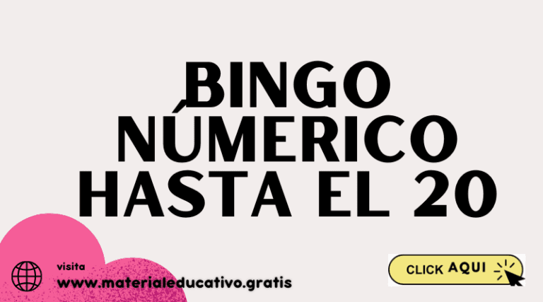 BINGO NÚMERICO HASTA EL 20