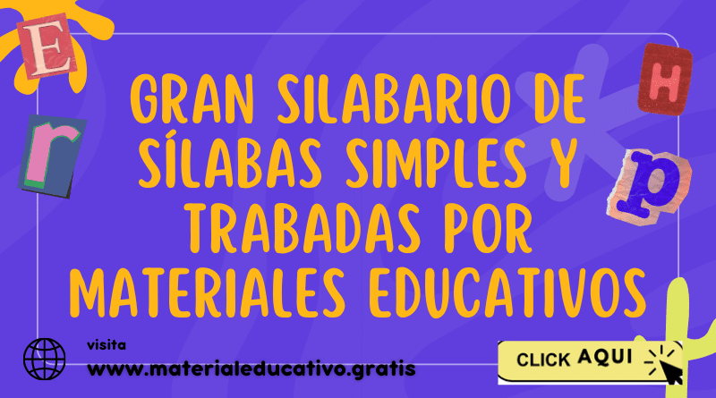 Gran silabario de Sílabas simples y Trabadas por Materiales Educativos