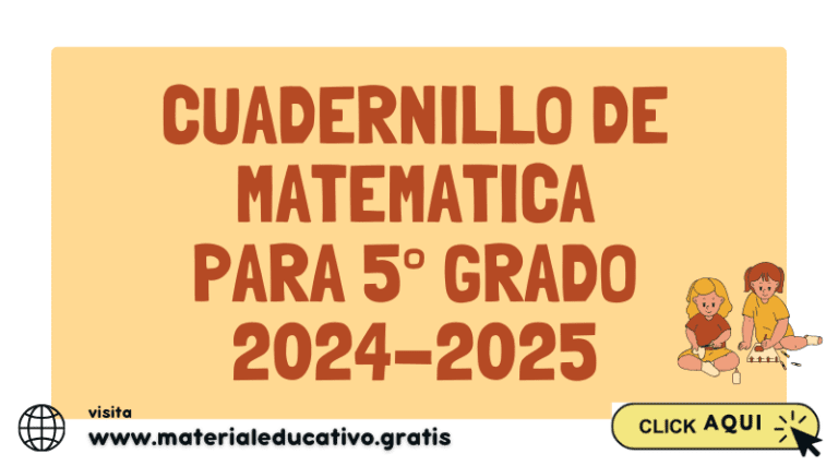CUADERNILLO DE MATEMATICA PARA 5° GRADO 2024-2025