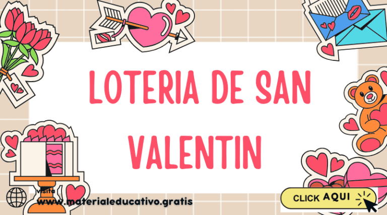 Lotería del Amor y la Amistad para Imprimir en PDF – Material 14 de Febrero